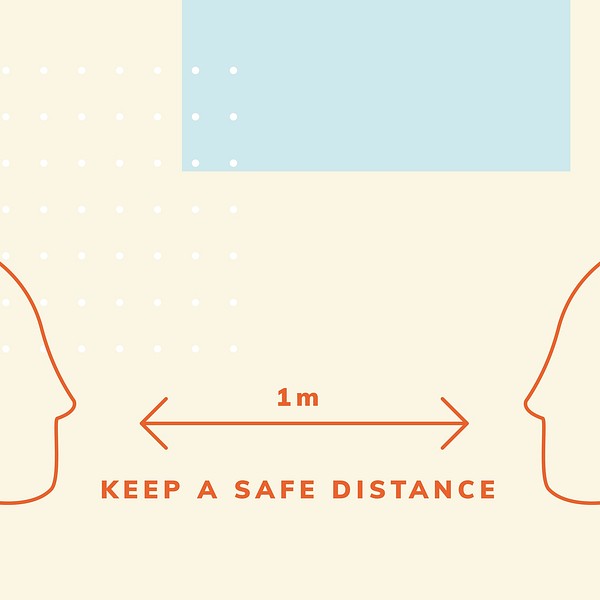 Keep a safe distance to prevent | Free Vector Template - rawpixel