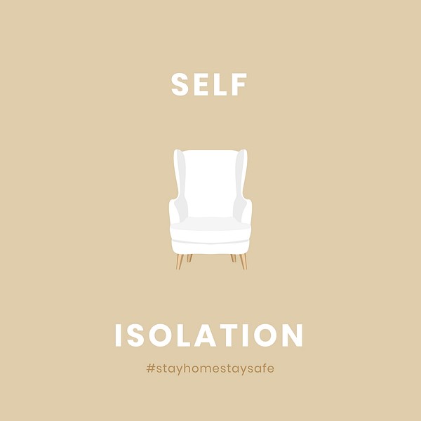 Self isolation at home covid-9 | Free Vector Template - rawpixel