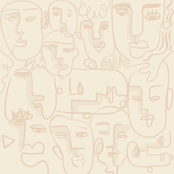 Abstract face line drawing background | Premium Vector - rawpixel