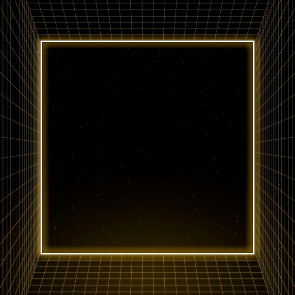 Yellow neon frame 3d grid | Premium PSD - rawpixel