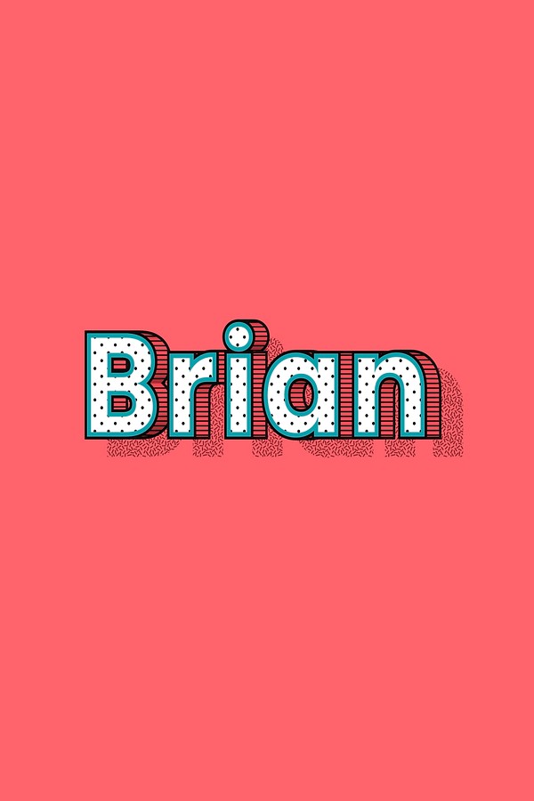 Brian vector halftone word typography | Free Photo - rawpixel