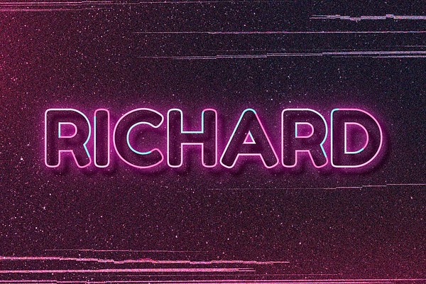 Richard neon name font typography | Free Photo - rawpixel