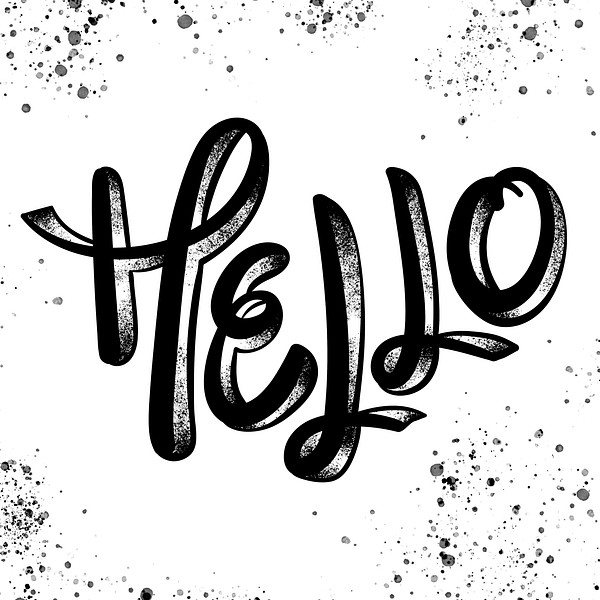 Black hello greeting text psd | Free PSD - rawpixel