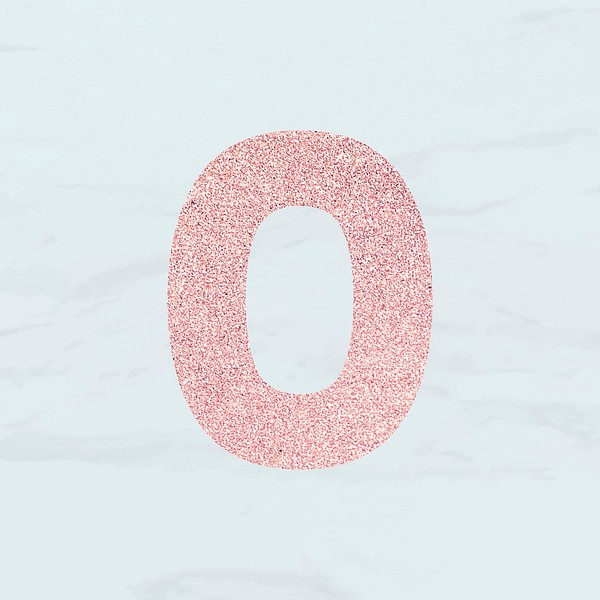 Glitter rose gold number 0 | Premium Vector - rawpixel