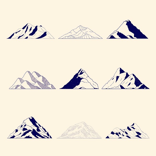 Mountain shapes for logo illustration | Premium PSD - rawpixel