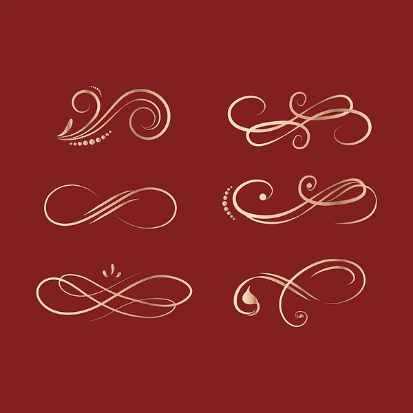 Decorative calligraphic ornaments vector set | Premium Vector - rawpixel