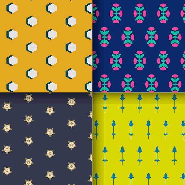 Set of 4 vintage patterns | Free Vector - rawpixel