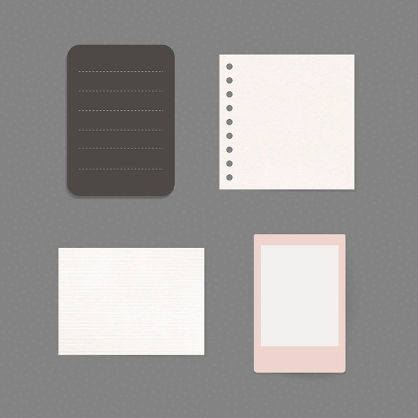 Notepad reminder paper psd set | Premium PSD - rawpixel