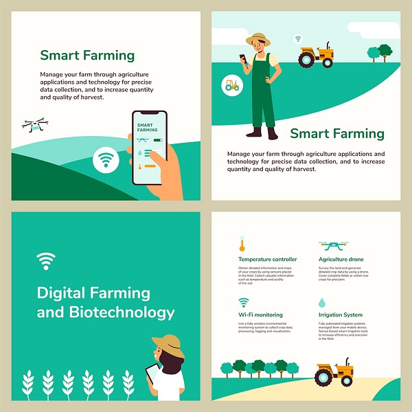Digital farming vector editable social | Premium Vector - rawpixel