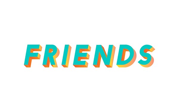 Friends word in 3D font | Premium Vector - rawpixel