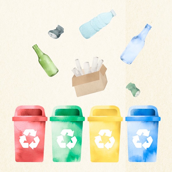 Trash recycling bins psd design | Premium PSD - rawpixel