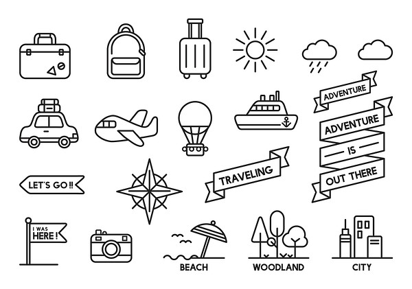Illustration travel icons set vector | Premium Vector - rawpixel