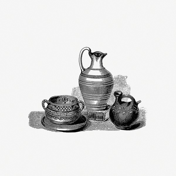Group ancient Roman vases western | Free Photo Illustration - rawpixel