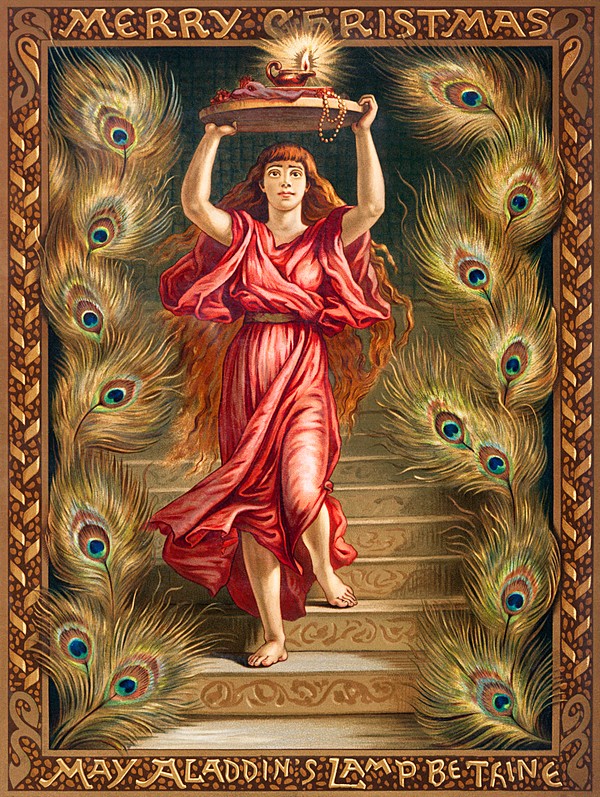 woman holding lamp flame Aladdin's | Free Photo Illustration - rawpixel