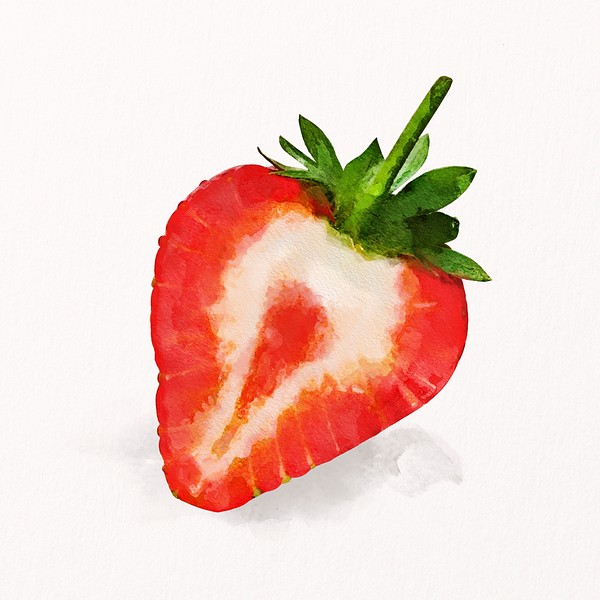 Aesthetic strawberry sticker, watercolor fruit | Premium PSD - rawpixel