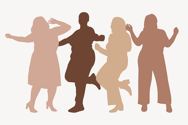 Plus size women silhouette clipart, | Premium PSD - rawpixel