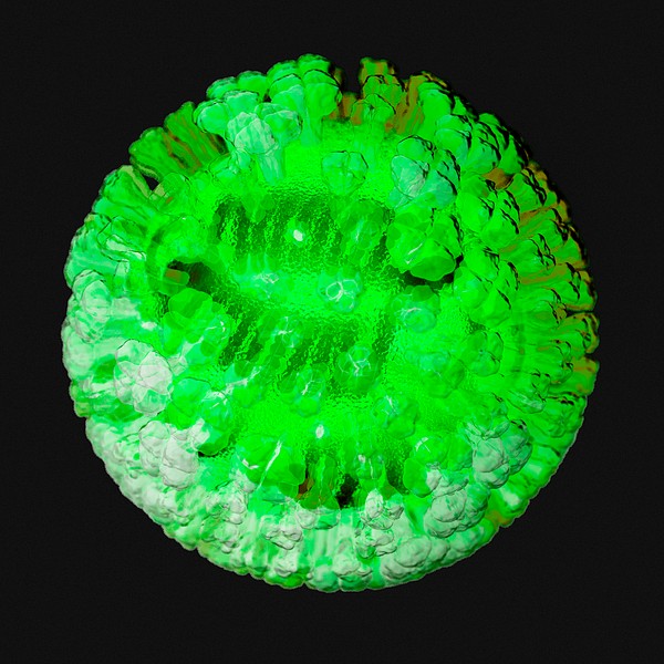 Influenza virus illustration semi–transparent green | Premium PSD ...