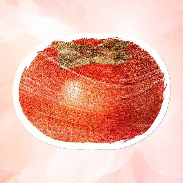 Hand drawn persimmon sticker design | Free PSD - rawpixel