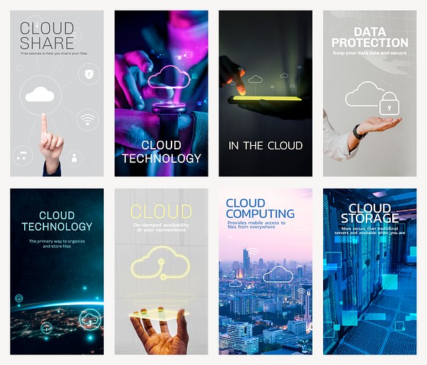 Digital technology template psd set | Premium PSD - rawpixel