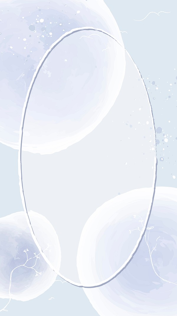 Blue oval floral frame vector | Premium Vector - rawpixel