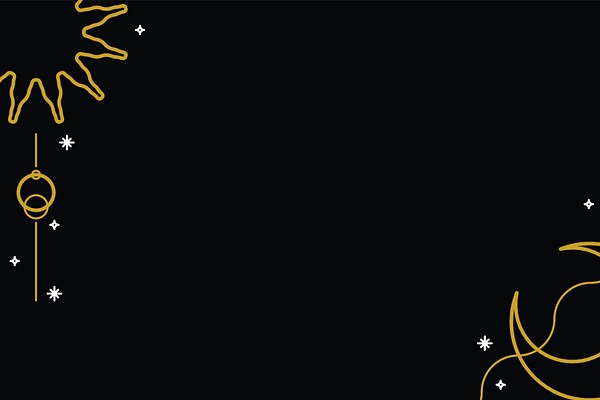 Gold moon and sun border | Premium Vector - rawpixel