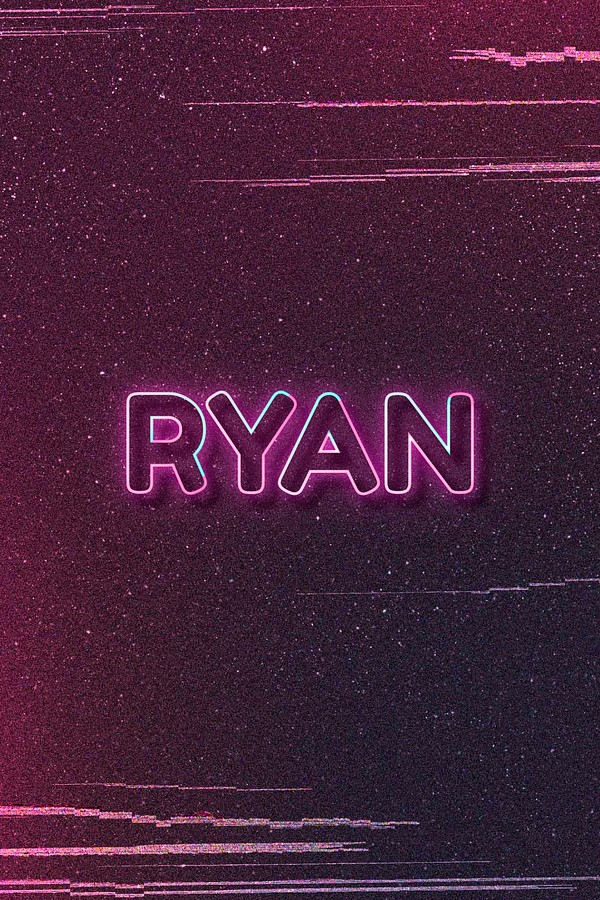Ryan word art vector neon | Free Photo - rawpixel