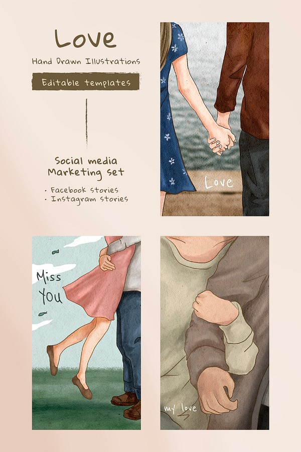 Romantic Valentine’s graphic templates psd | Premium PSD - rawpixel