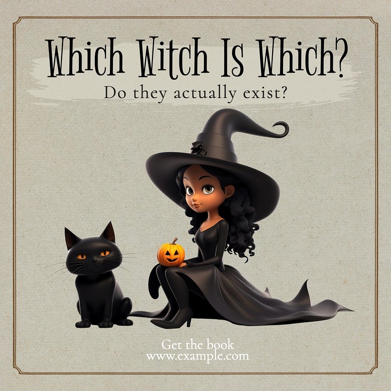 Witches Halloween party Instagram post | Premium Editable Template ...