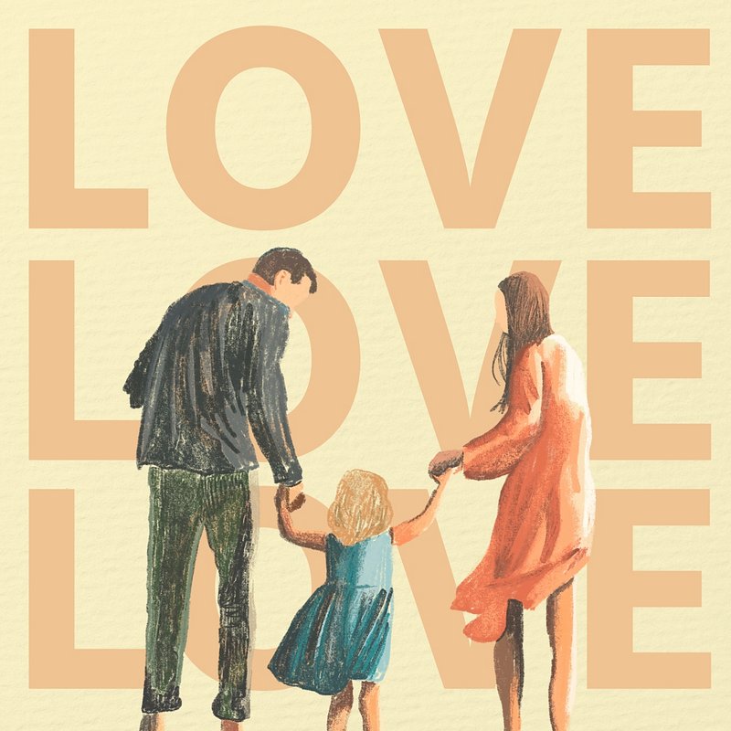 Happy family png sticker, oil | Premium PNG - rawpixel