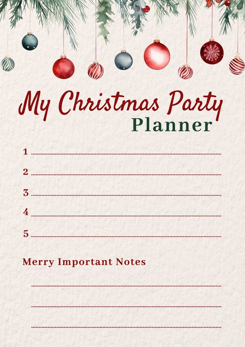 Christmas party planner template | Premium Editable Template - rawpixel