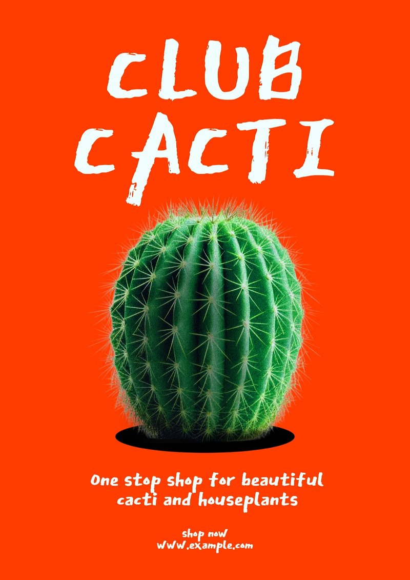 Club cacti poster template | Premium Editable Template - rawpixel