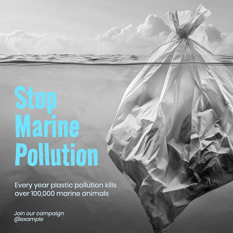 Plastic pollution poster template | Free Editable Template - rawpixel