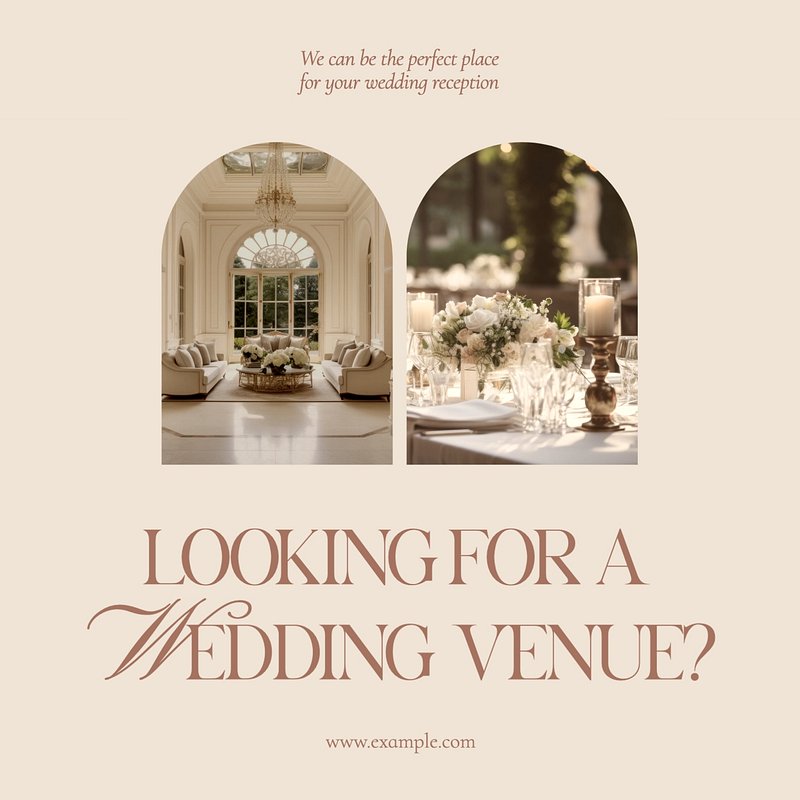Wedding Venue Instagram Post Template Premium Editable Template