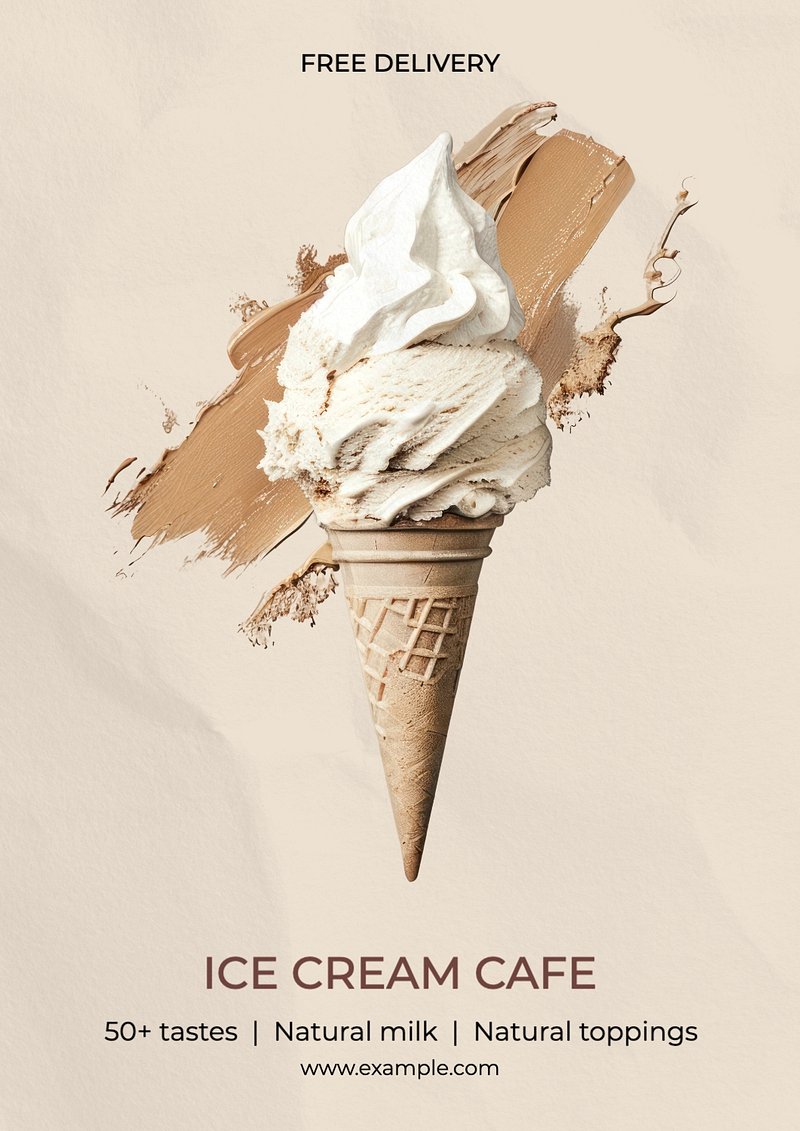 Ice cream cafe poster template | Premium Editable Template - rawpixel Ice cream cafe poster template | Premium Editable Template - rawpixel