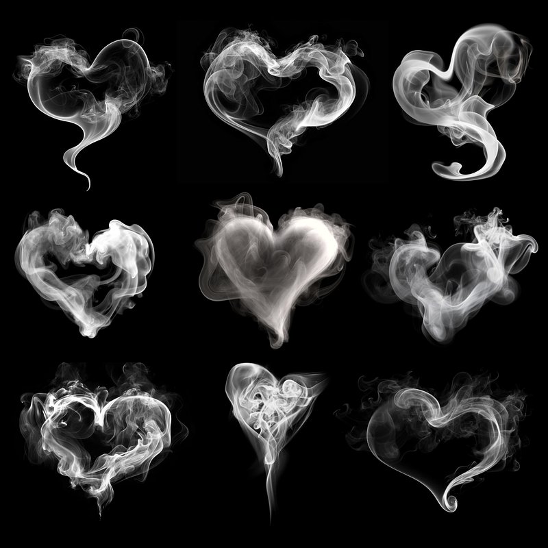 PNG Heart-shaped smoke on black | Premium PNG - rawpixel