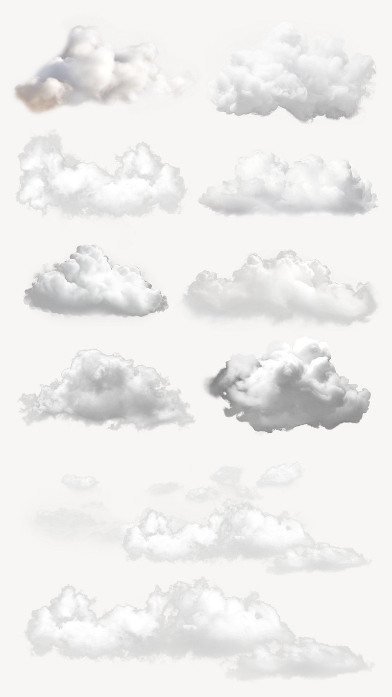 PNG white cloud sticker, collage | Free PNG - rawpixel