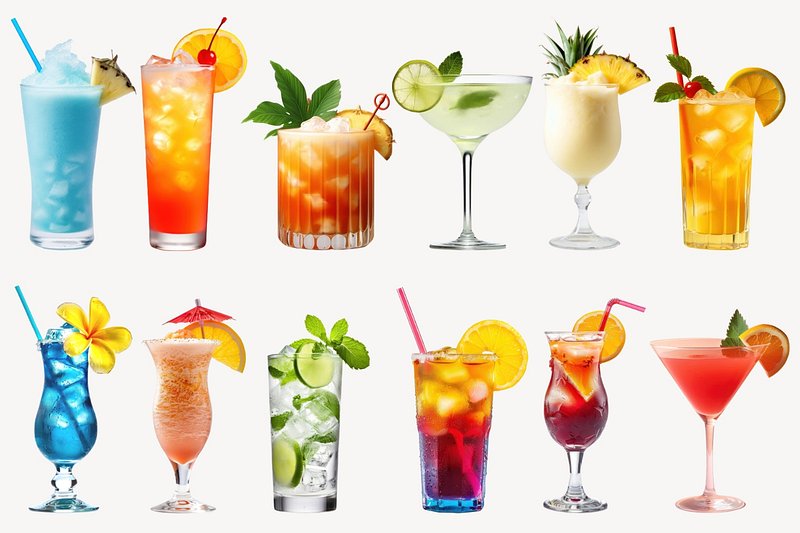 Refreshing colorful iced cocktail drink | Free PNG - rawpixel