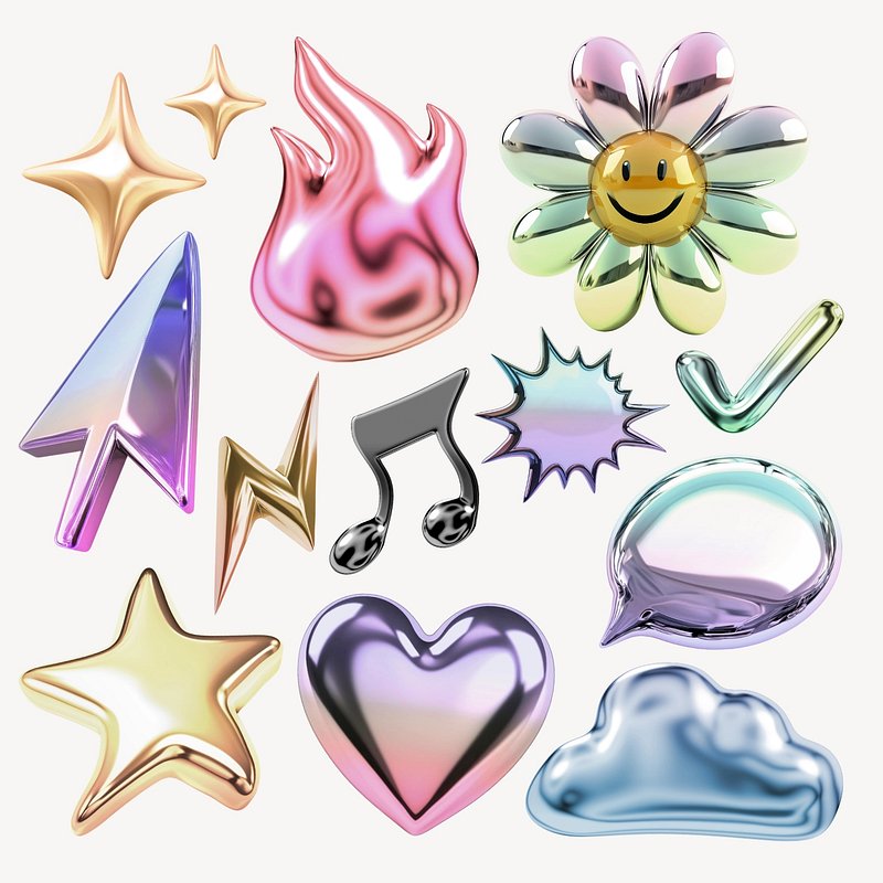 Blink icon png holographic fluid | Free PNG - rawpixel