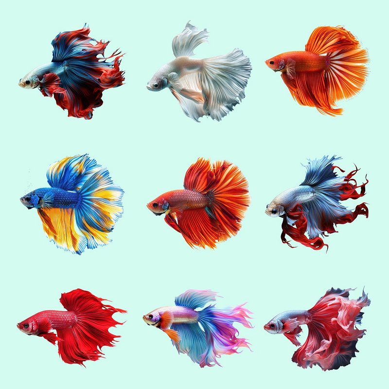 Colorful betta fish design element | Premium PNG Sticker - rawpixel