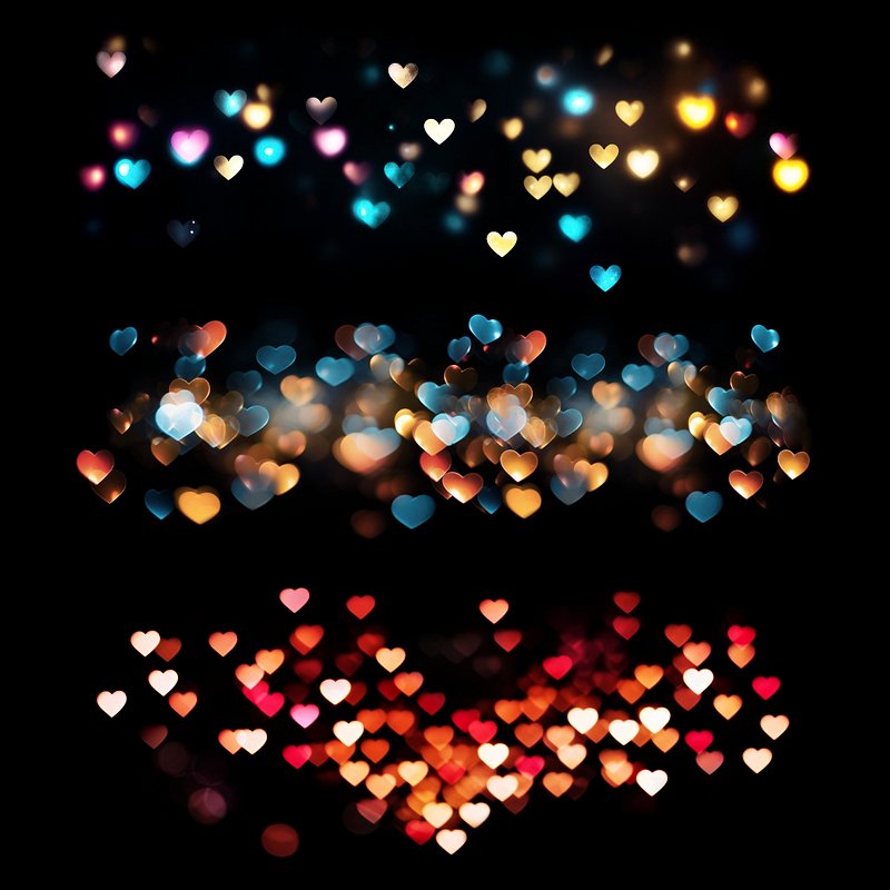 Colorful heart bokeh png transparent | Premium PNG - rawpixel