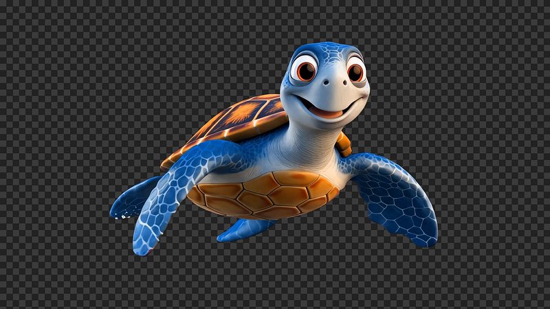 Smiling animated sea turtle character | Free Transparent Video - rawpixel
