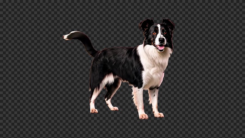 Cute Border Collie dog animation | Free Transparent Video - rawpixel