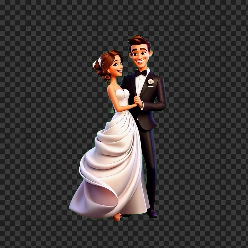 Bride and groom animation isolated | Free Transparent Video - rawpixel