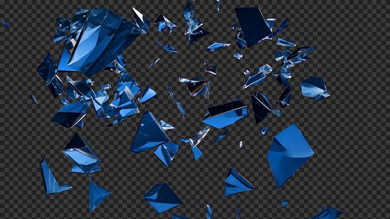 Shattered blue glass animated overlay, | Free Transparent Video - rawpixel