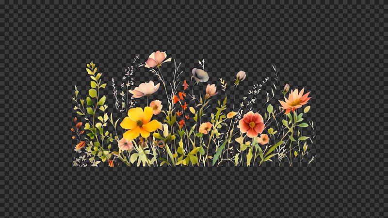 Colorful wildflowers blue animation isolated | Free Transparent Video ...