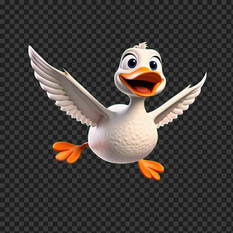 Joyful cartoon duck flying animation | Free Transparent Video - rawpixel