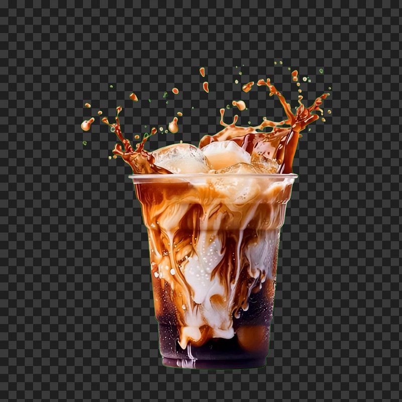 Iced coffee splash animated overlay | Free Transparent Video - rawpixel