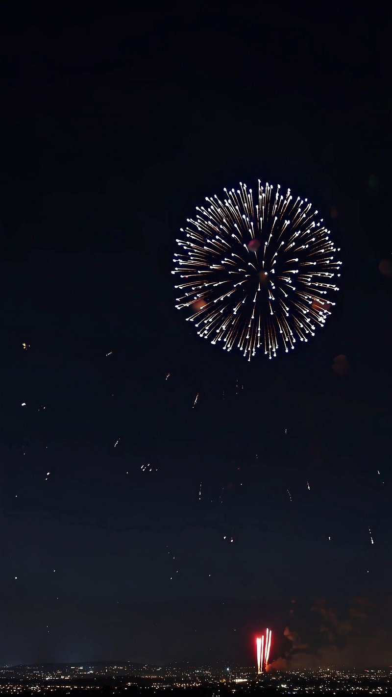 Aerial view vibrant fireworks display | Premium Video - rawpixel