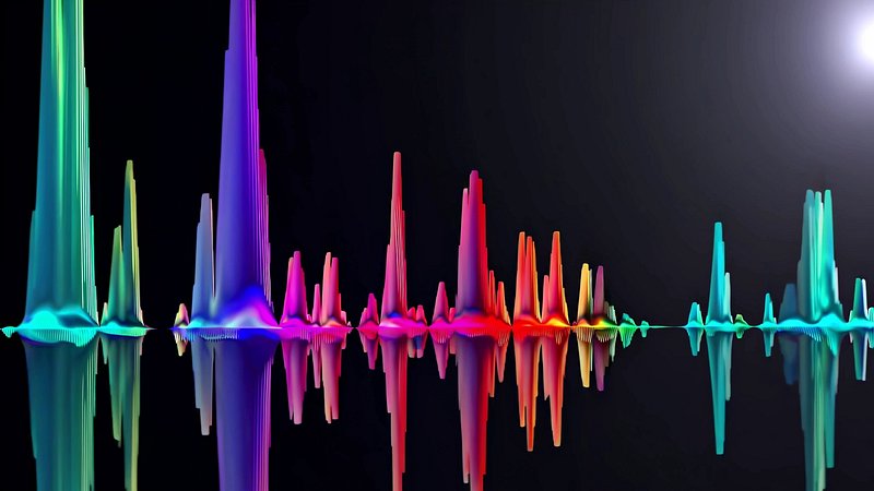 Colorful 3D soundwave peaks reflective | Free Video - rawpixel