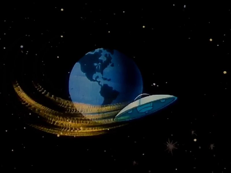 Vintage animated cartoon UFO space | Free Video - rawpixel